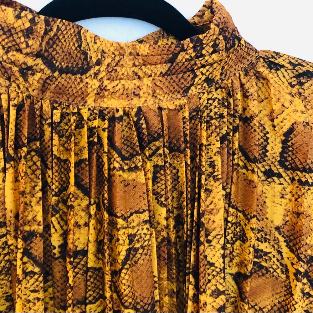 True Vintage Accordion Pleated Snake Skins Dress - Gem